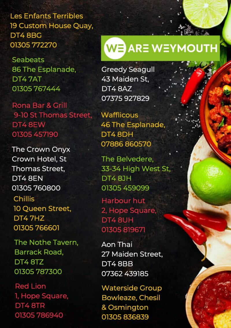 FEAST Weymouth May 2024 : Weymouth's 13 new Spring FEAST Menus Updated ...